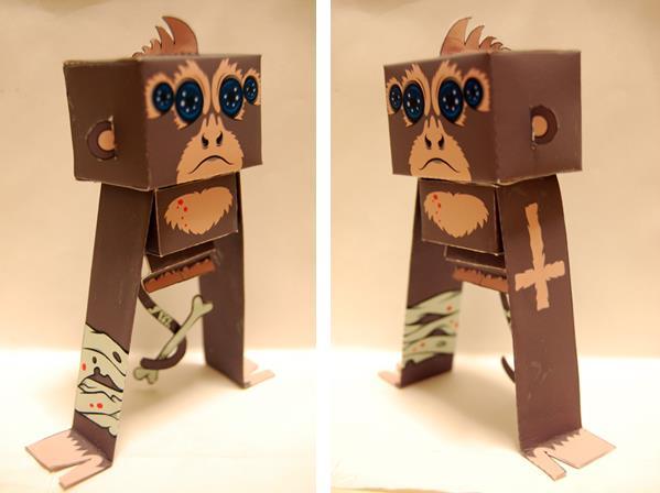 PAPERMAU: Kikoo Custom Spider Monkey Paper Toy - by Horrorwood Hills ...