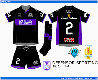 Fútbol Mundial Kits - Uruguay: Defensor Sporting - 2013 (third)