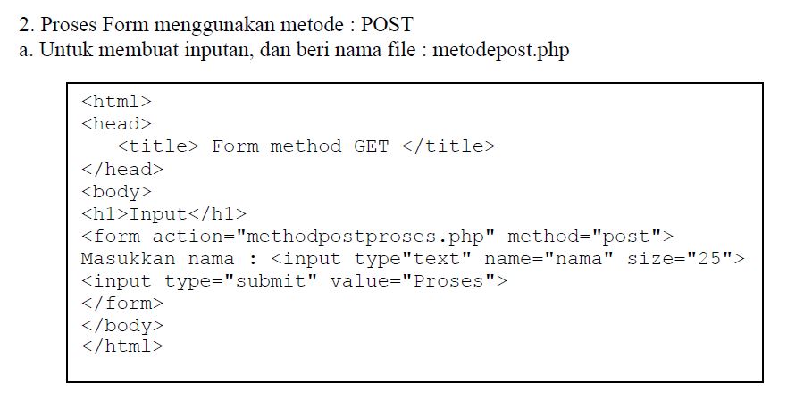 MODULE RPL : FORM PADA PHP ( JENIS FORM INPUT , GET DAN POST )