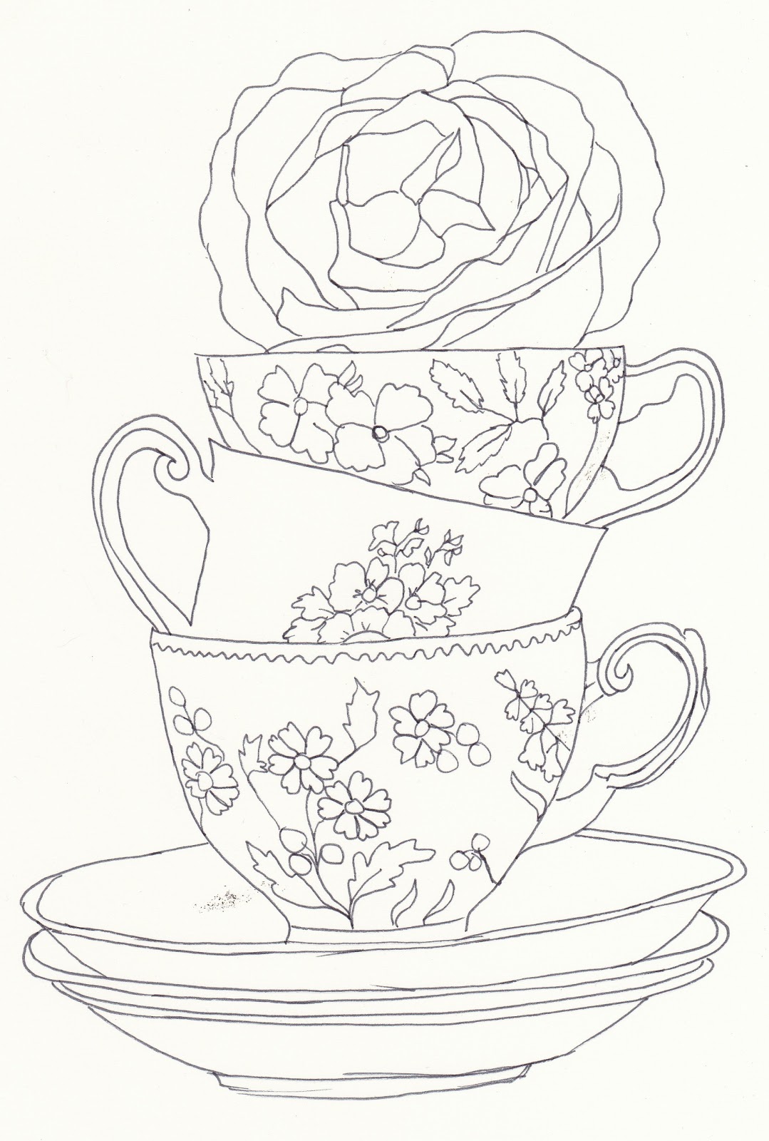Embrodery-Teapots and cups on Pinterest | Tea Parties, Embroidery ...