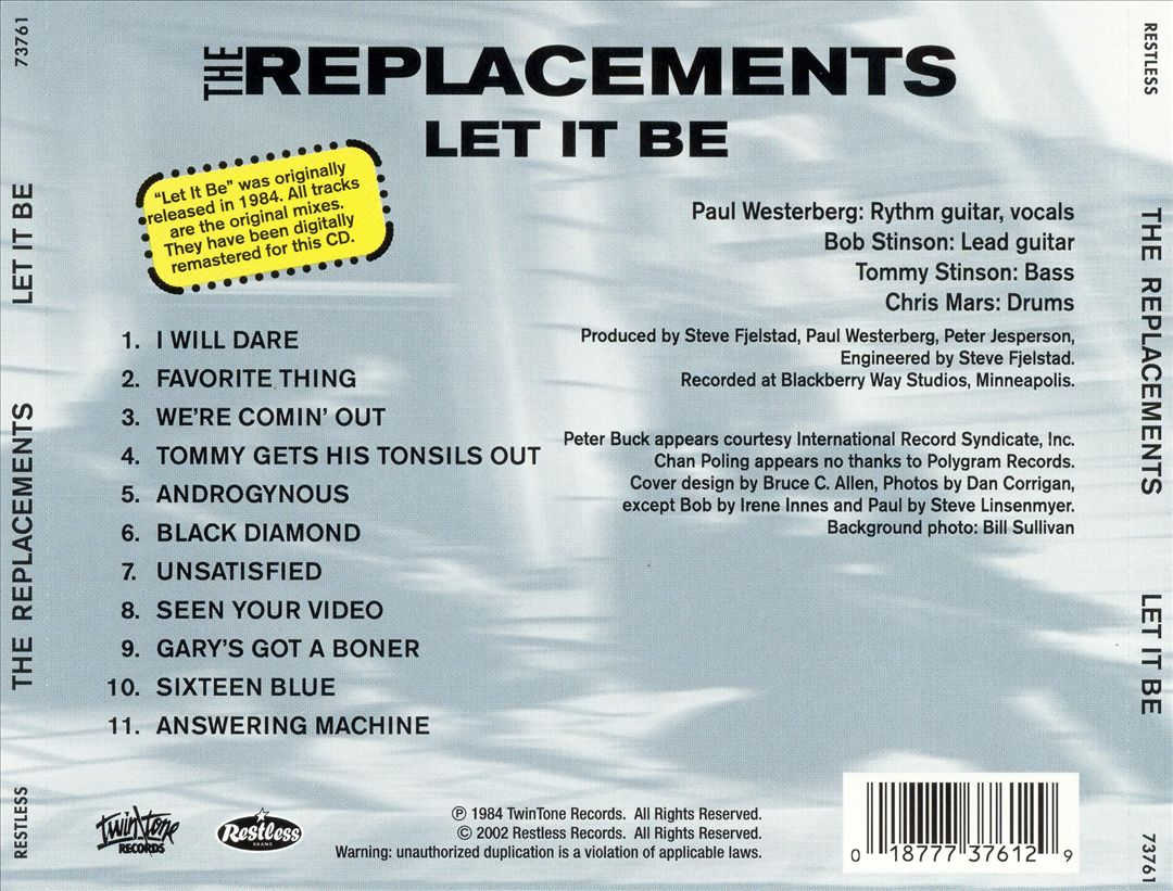 Classic Rock Covers Database: The Replacements - Let It Be (1984)