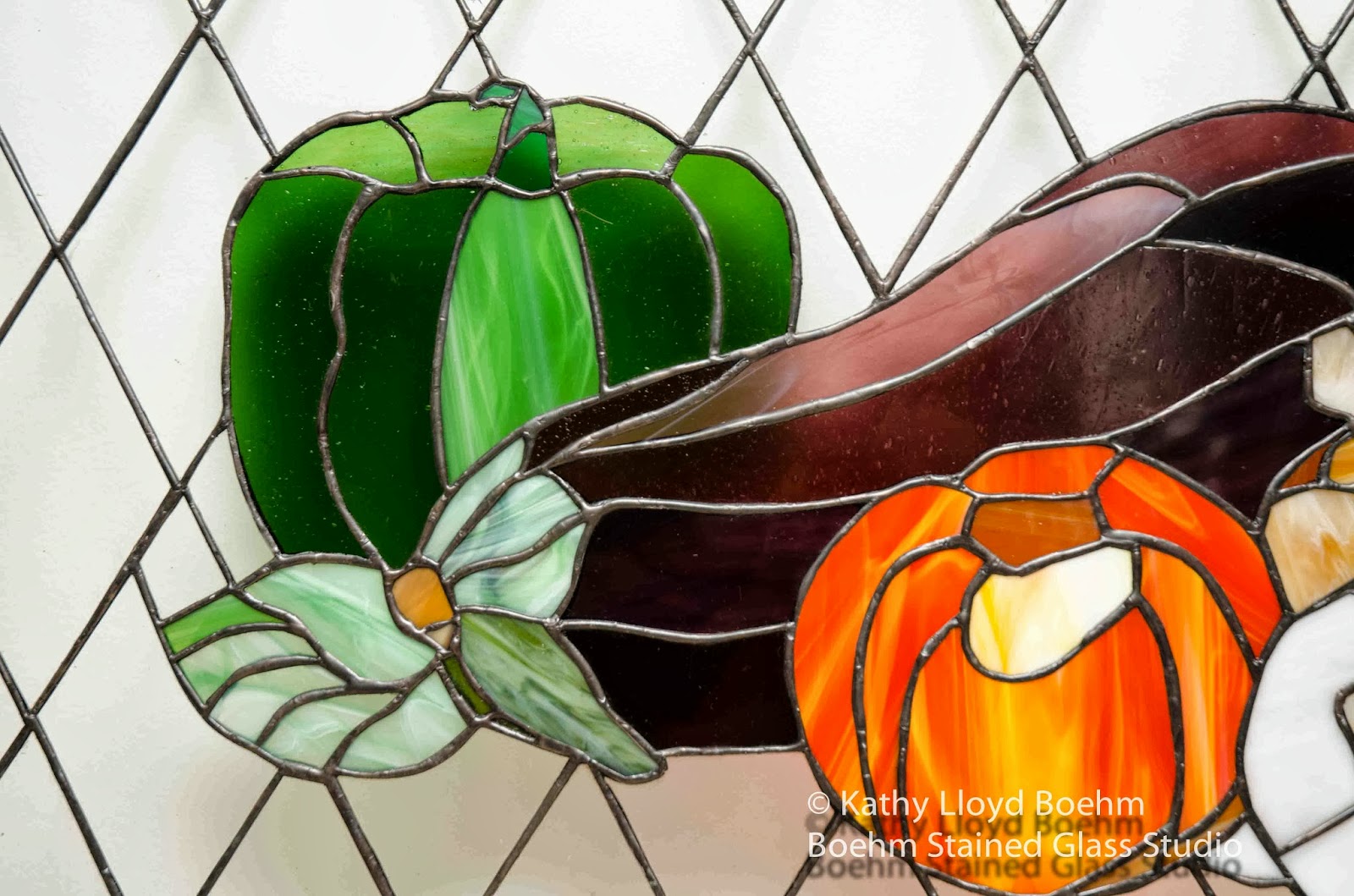 Boehm Stained Glass Blog: Stained Glass Vegetable Kitchen Panel ...