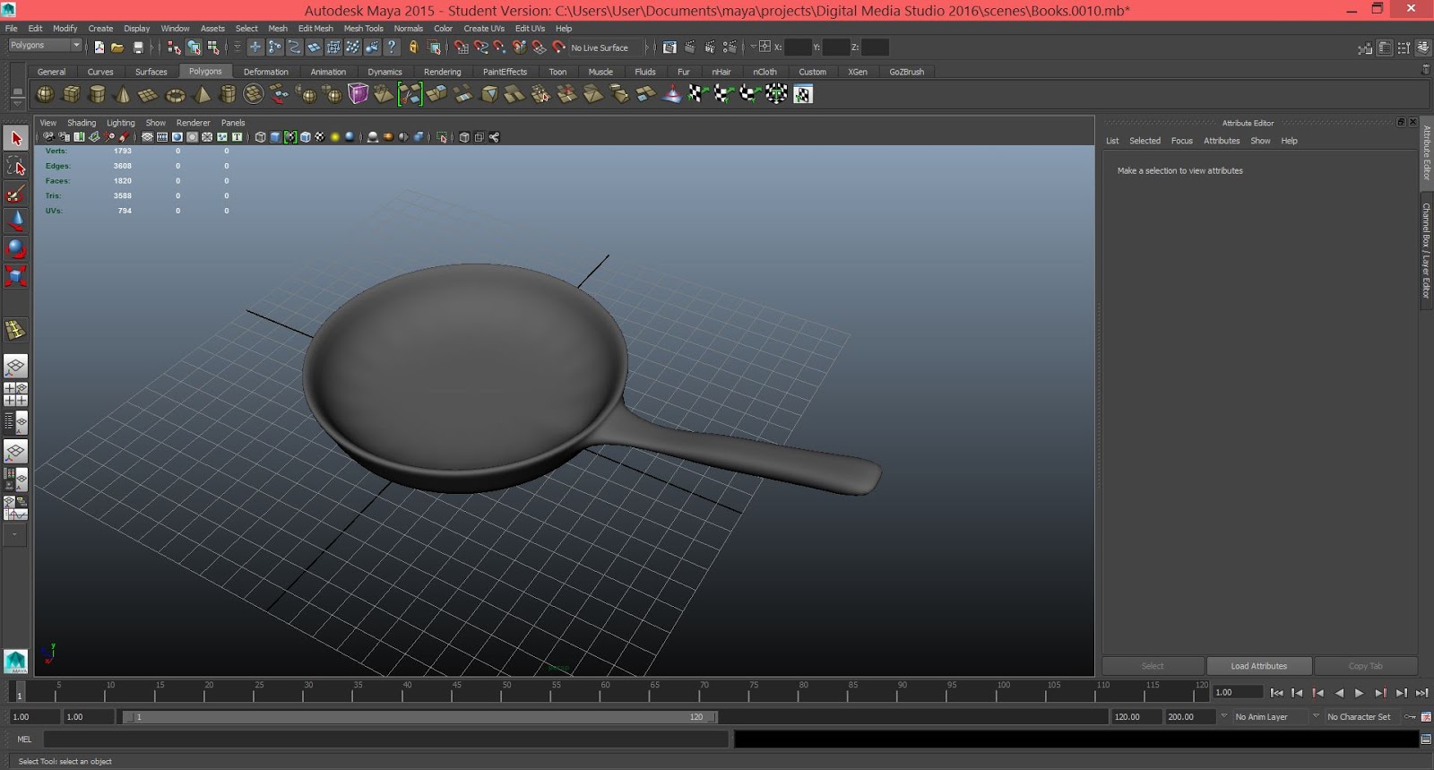 Digital Media Studio: Modeling in Maya (props, Pots and Pans)