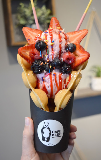 Bubble Waffles and Boba Tea at Cafe Kleo in Lynnwood