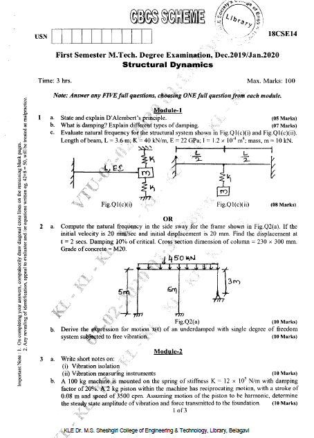 Visvesvaraya Technological University M.Tech. Structure (CBCS) First ...