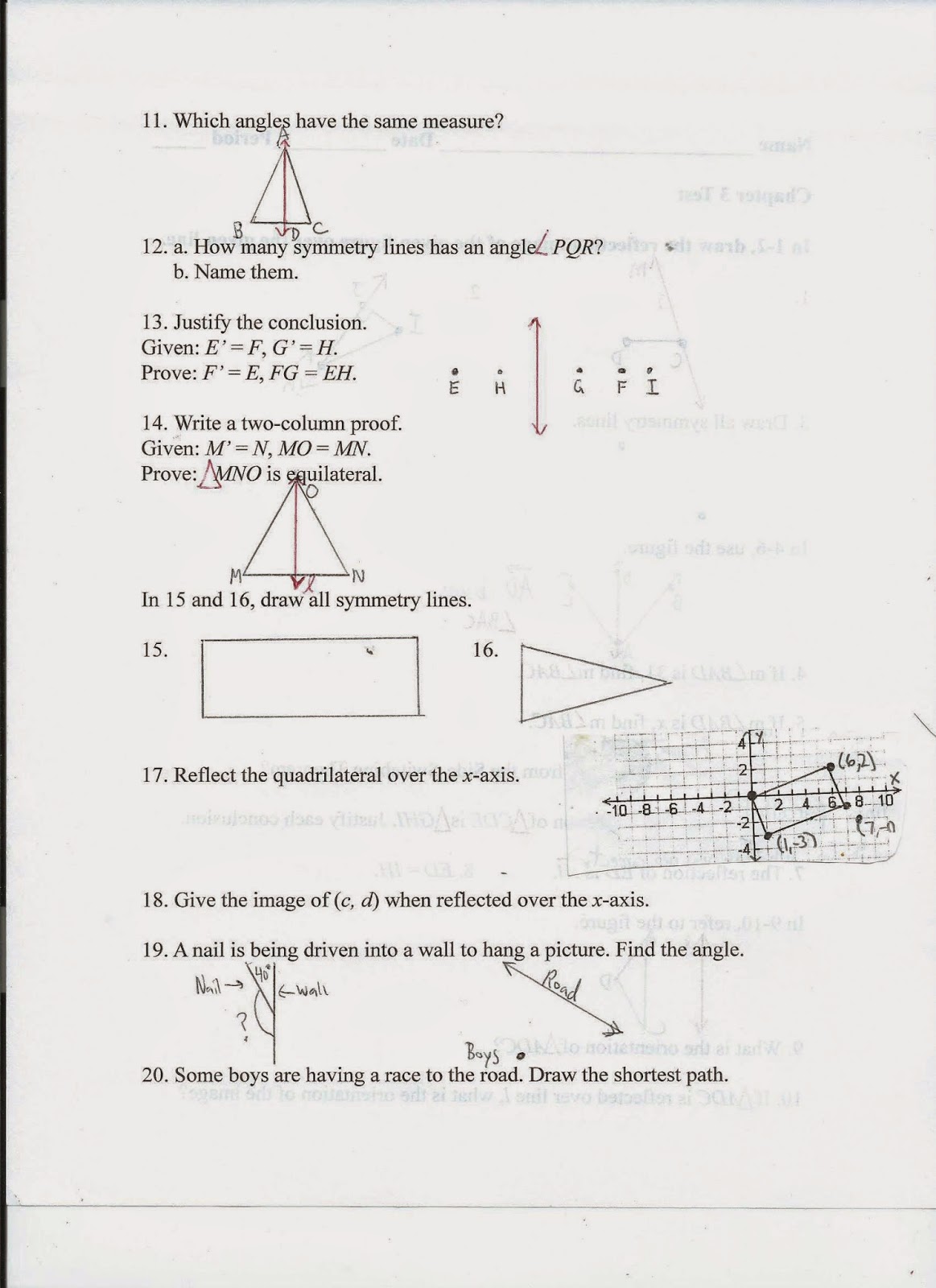 Geometry, Common Core Style: Chapter 4 Test (Day 50)