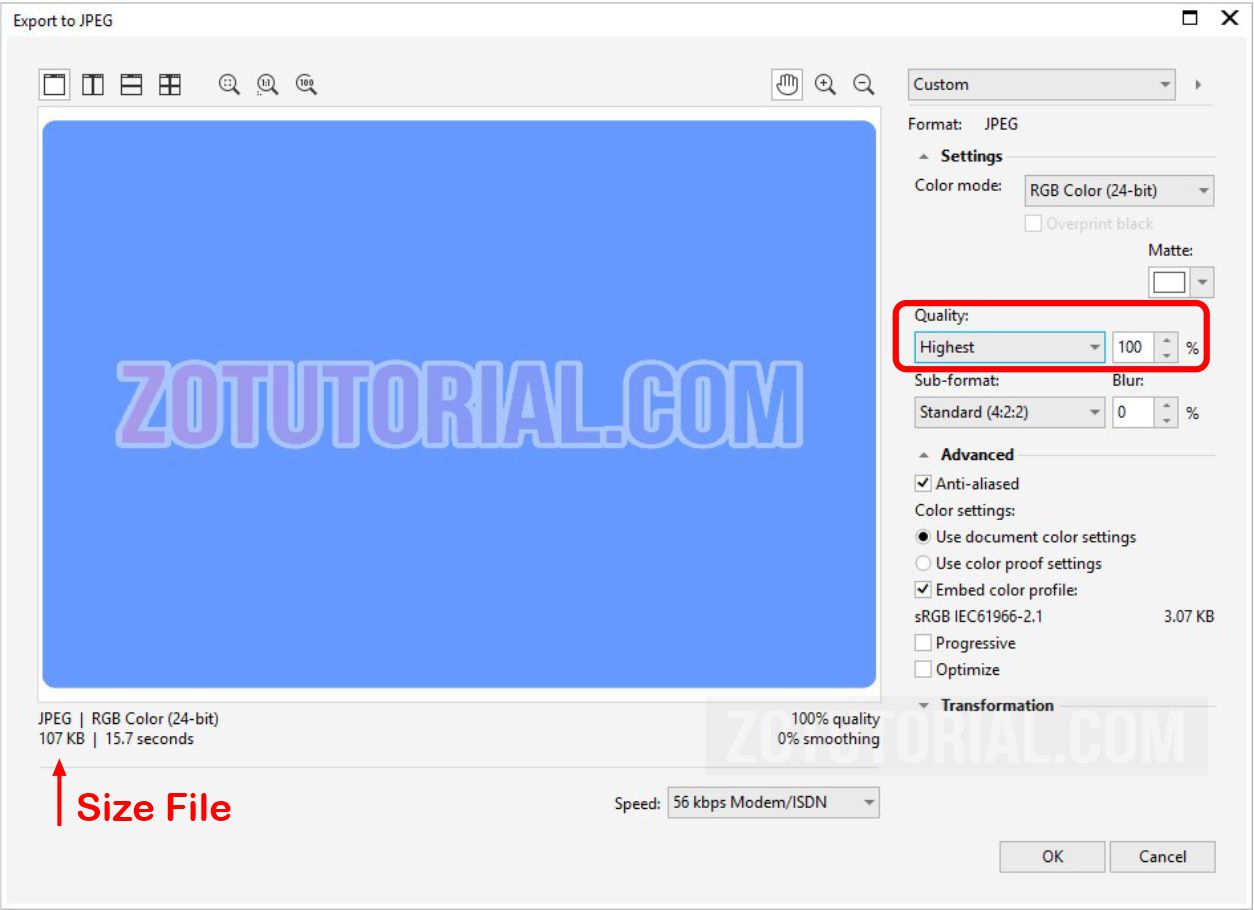 Cara Export Gambar Vector CorelDraw Menjadi JPG/PNG/PDF - zotutorial