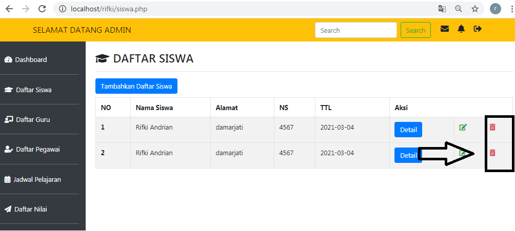 membuat CRUD dengan php mysql- membuat hapus data membuat CRUD dengan php mysql- membuat hapus data