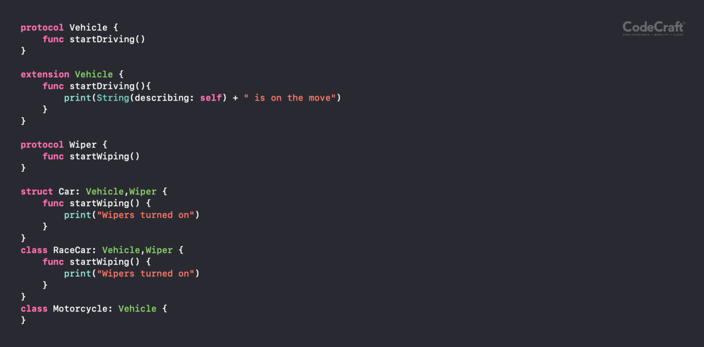 CodeCraft Technologies: Protocol oriented programming