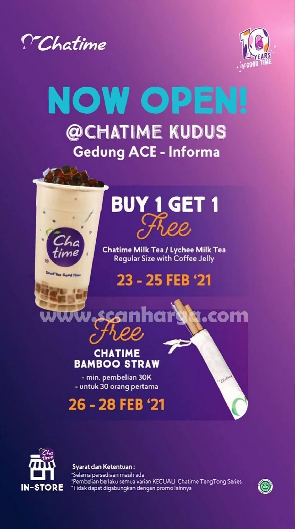 CHATIME KUDUS Living Plaza Ace Informa Opening Promo Beli 1 Gratis 1 ...