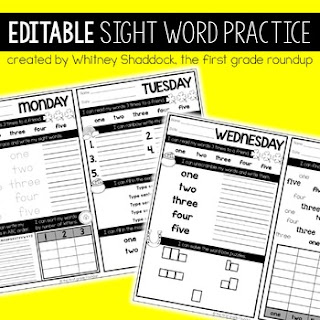 The Fastest Way To Edit Sight Word Templates - The First Grade Roundup