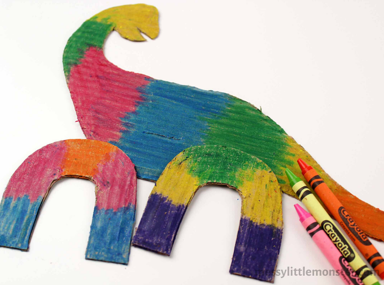 DIY Scratch Art Dinosaur Craft - Messy Little Monster