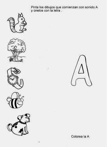 Una ficha para trabajar sonido inicial A | Mis recursos didácticos