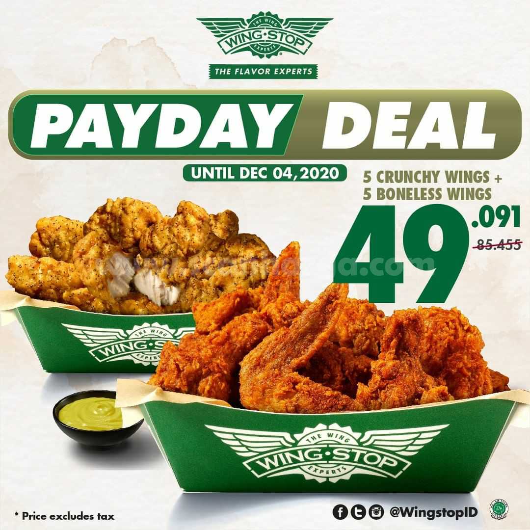 WINGSTOP PAYDAY DEAL Paket 10 Wings harga cuma Rp. 49.091* - scanharga