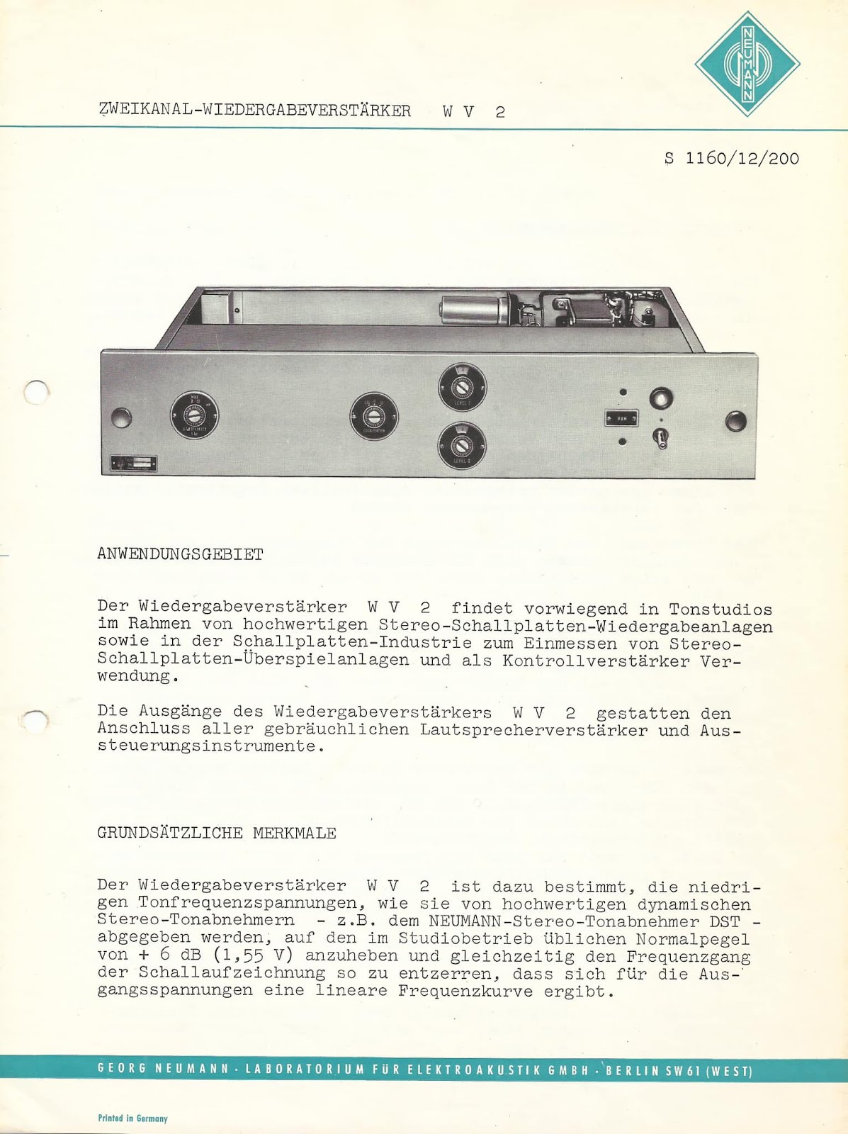 Neumann WV2 – the holy grail – Ultimate High-Fidelity