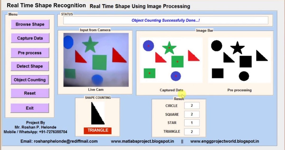 Shape Recognition Using Image Processing Matlab Project With Source