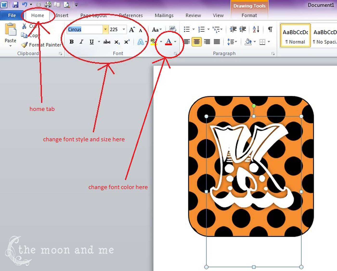 The Moon and Me: How To: Create and Fill Shapes in Word
