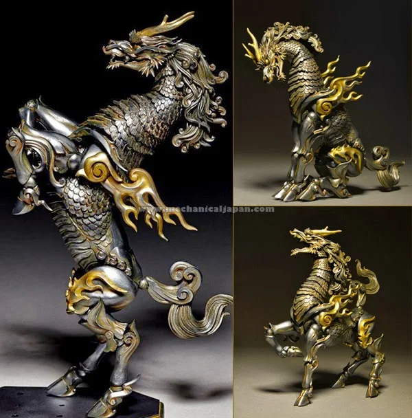 KT Project KT-001 Takeya Style Jizai Okimono "Kirin" Iron Rust Look Edition (Kaiyodo)