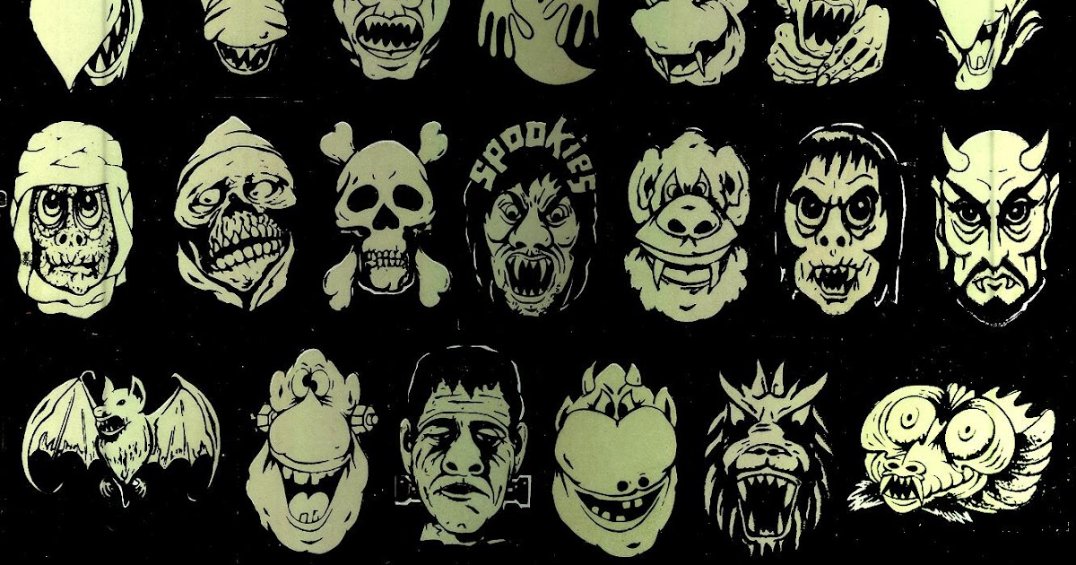 THE COBWEBBED ROOM: '1970s Monster glow-in-the-dark stickers'