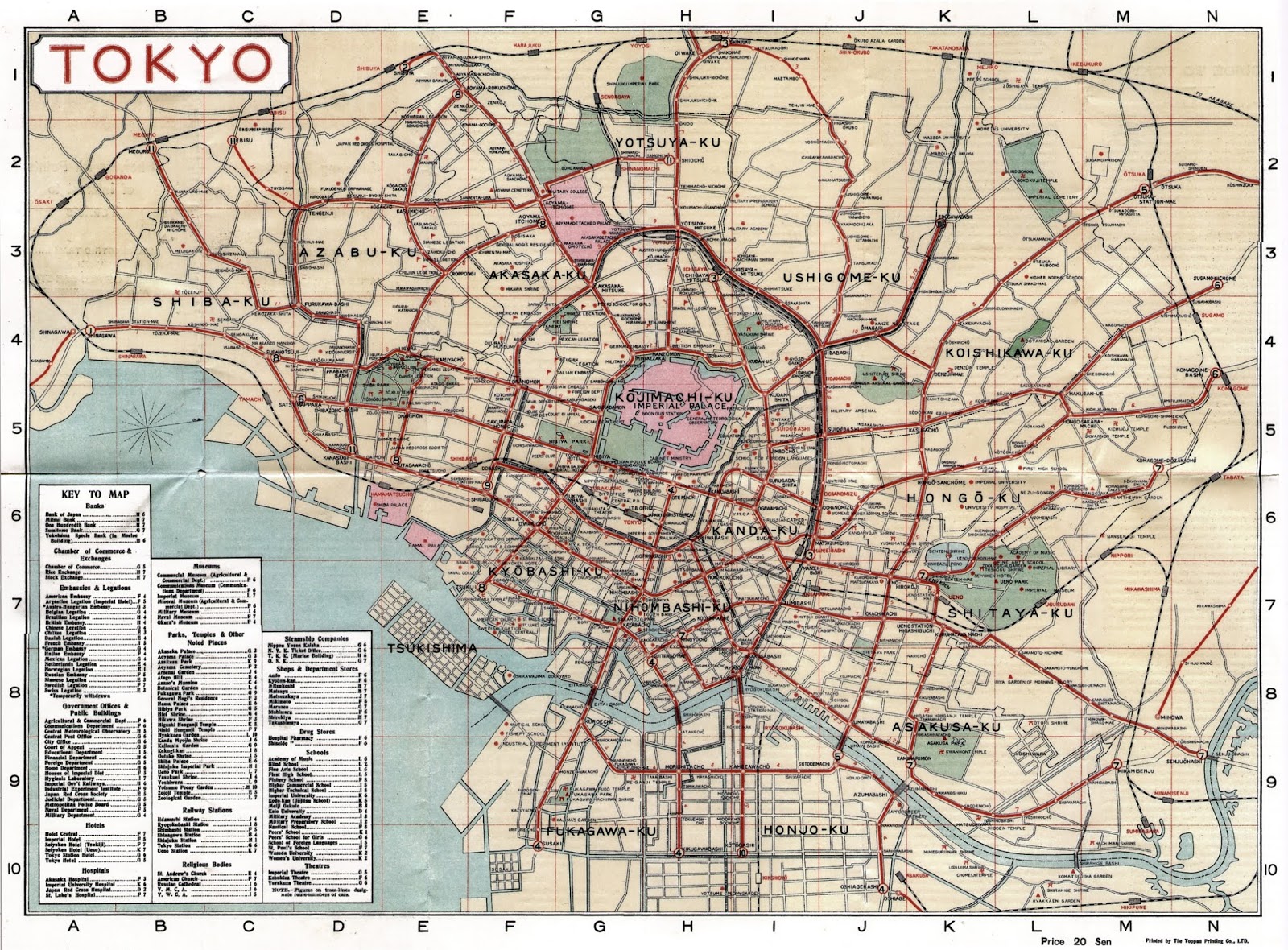 Rerum Romanarum: Mappa di Tokyo (1918)