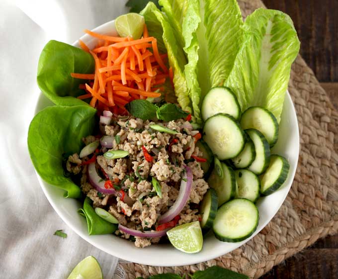Thai Chicken Larb Salad - Diary Self Cooking
