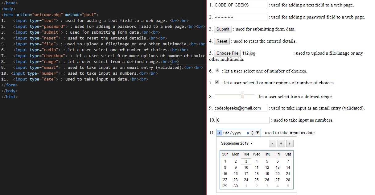 Input Tag In Html HTML TUTORIAL SERIES Input Tag In Html HTML TUTORIAL SERIES