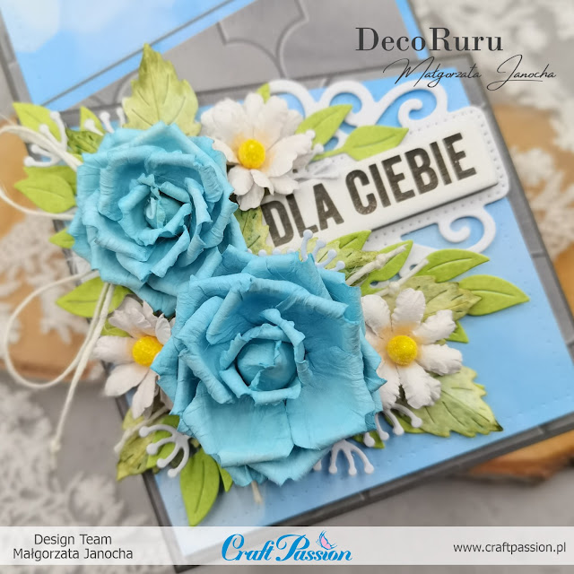 Blog Craft Passion: Błękitno-szara kartka parawan Blue and gray ...