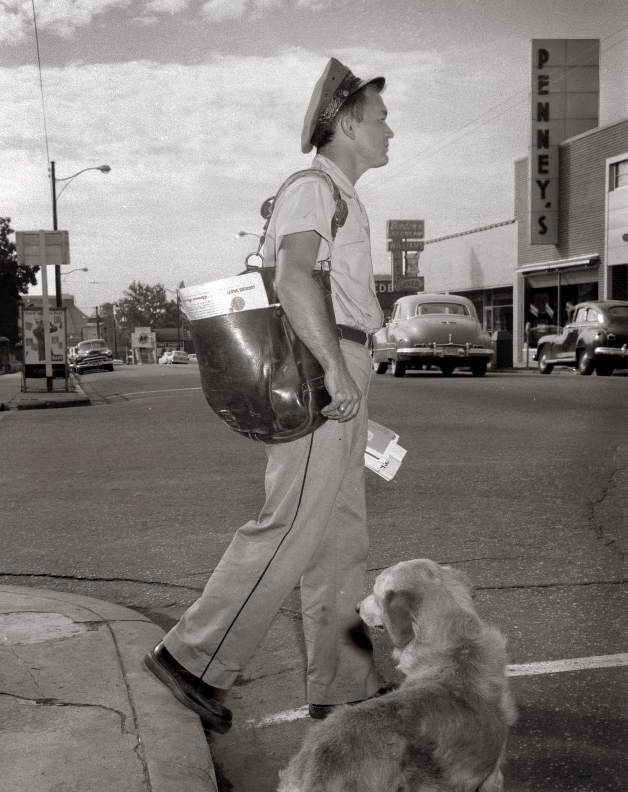 THE LANCASTER ARCHIVE: Postman and His Dog on Main Street - 1955 ...