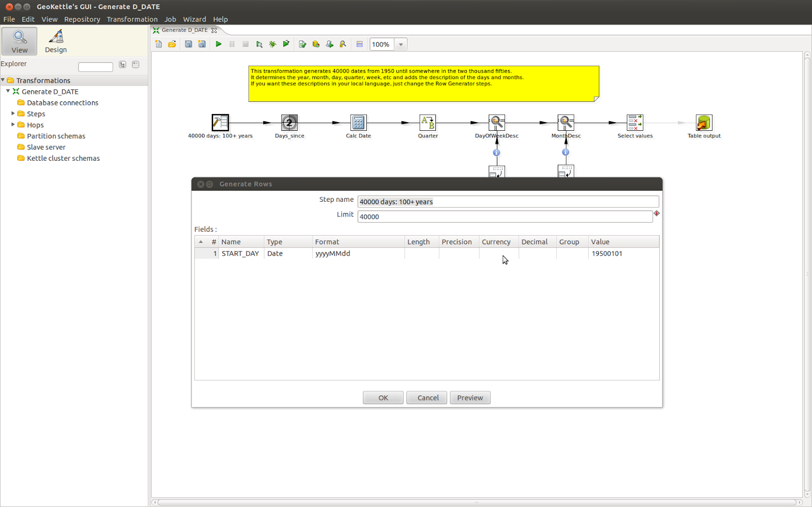 Open design and architecture: Creating the Date Dimension using Kettle Open design and architecture: Creating the Date Dimension using Kettle