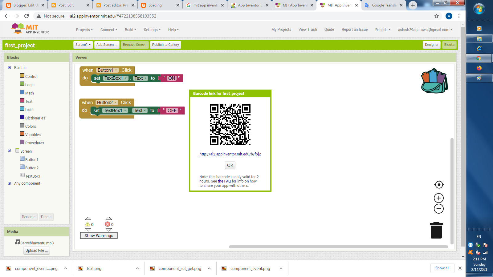 app development using mit app inventor 2 tool