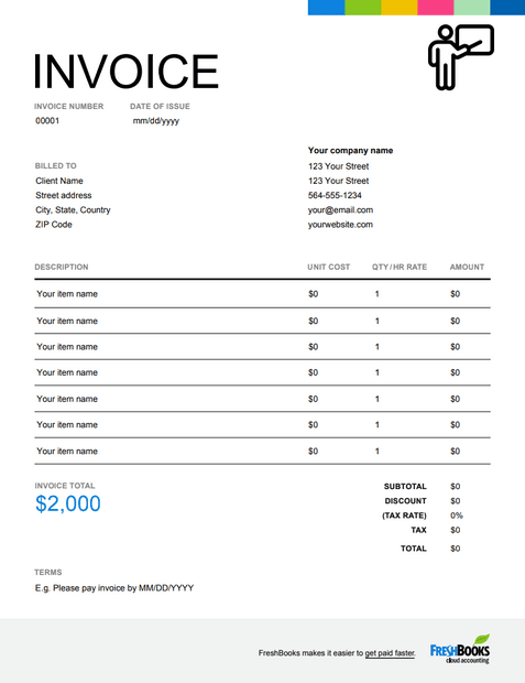 Music Lesson Invoice Template - Invoice Template