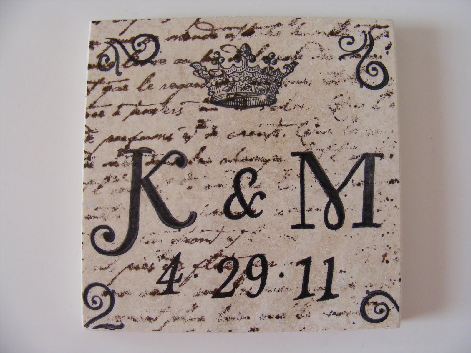 Whimsical Creations by Ann: Custom Royal Wedding Date Monogram Coasters ...