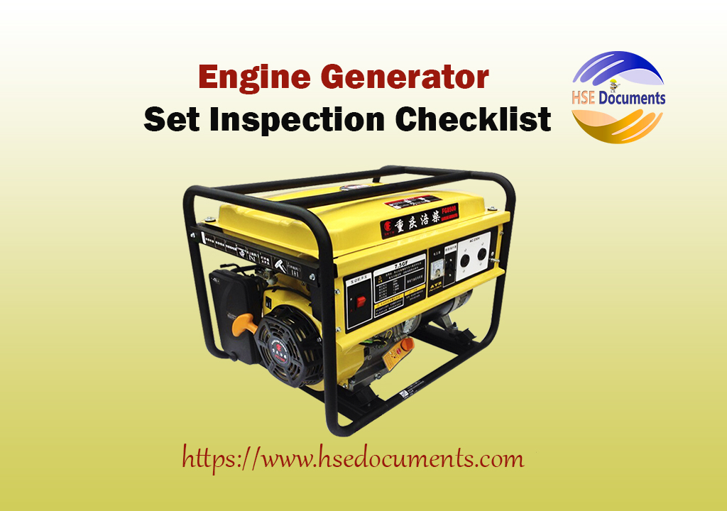 Engine Generator Set Inspection Checklist HSE Documents engine-generator-set-inspection-checklist-hse-documents