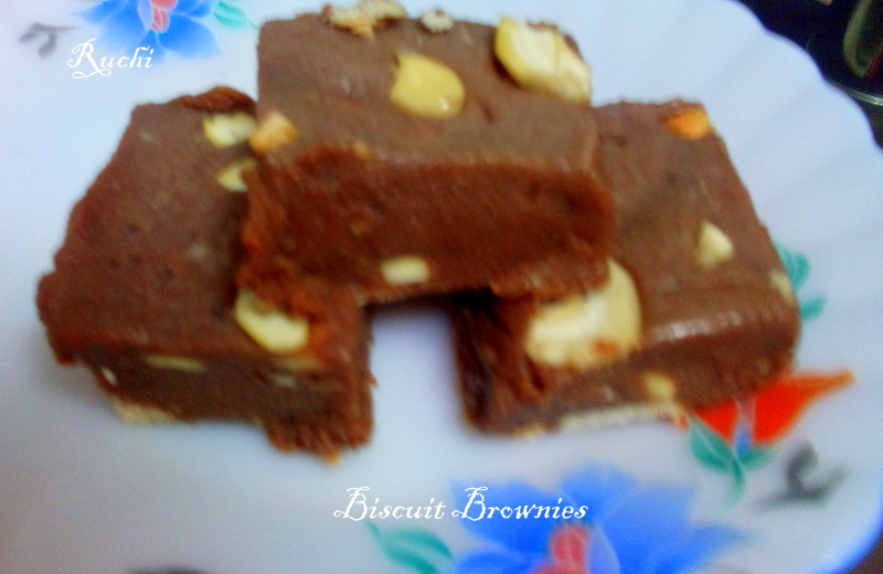 Ruchi: Biscuit Brownies ( No Bake)
