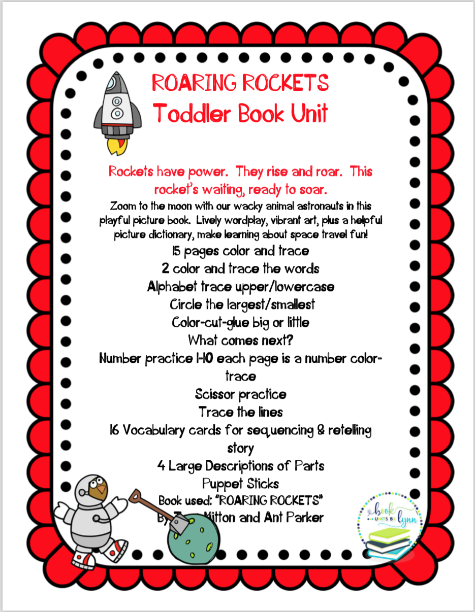 ROARING ROCKETS TODDLER BOOK UNIT ~ Book Units by Lynn