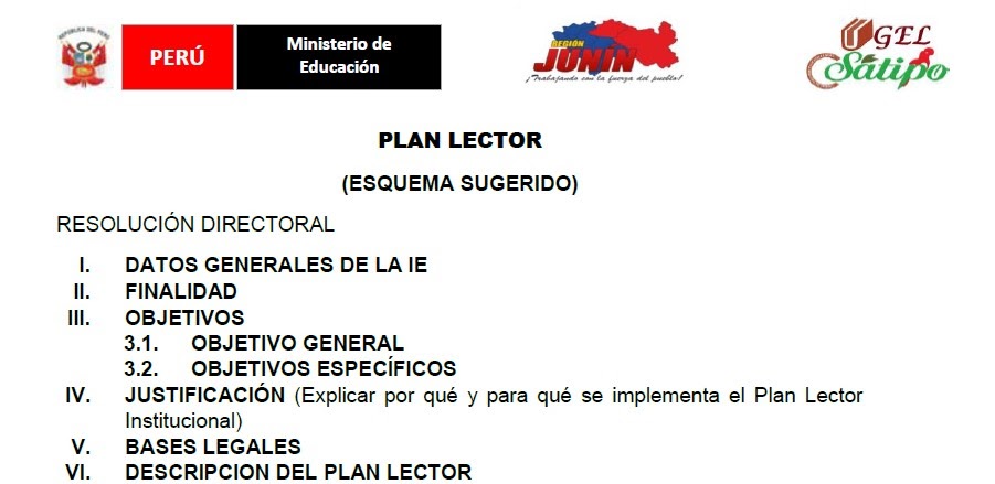 Formato para la elaboración del Plan Lector 2021 ~ Educar Perú