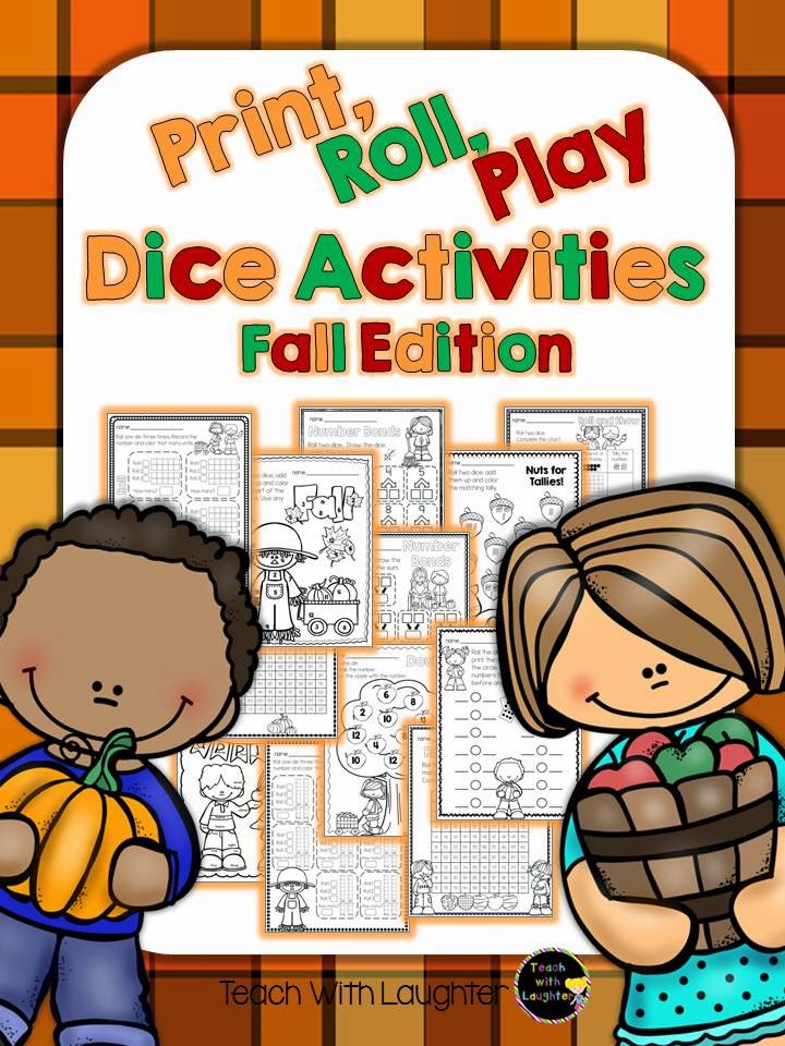 Teach With Laughter: Print, Roll and Play Fall Edition Dice Activities