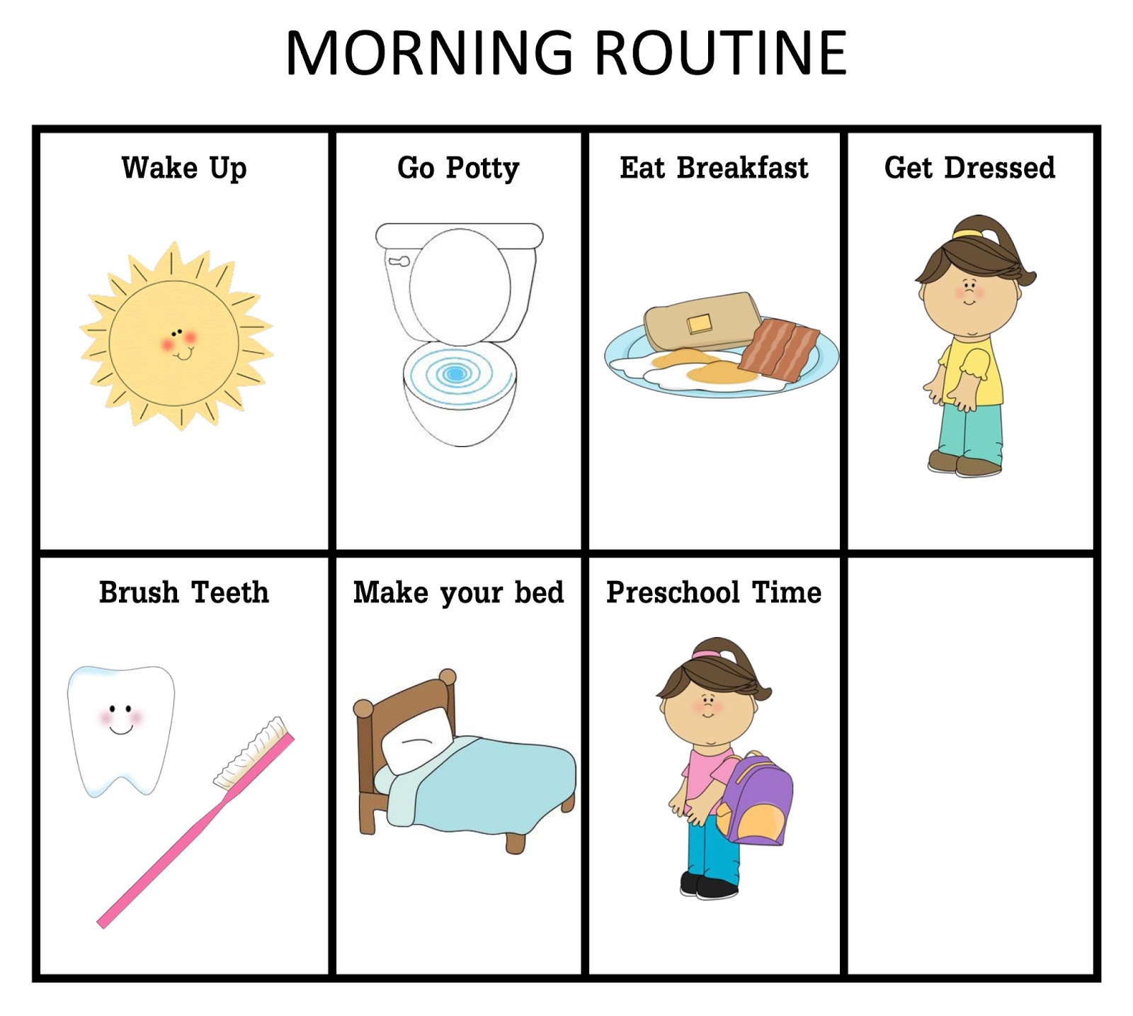ourhomecreations: Printable Morning and Nightime Routine Charts for Kids