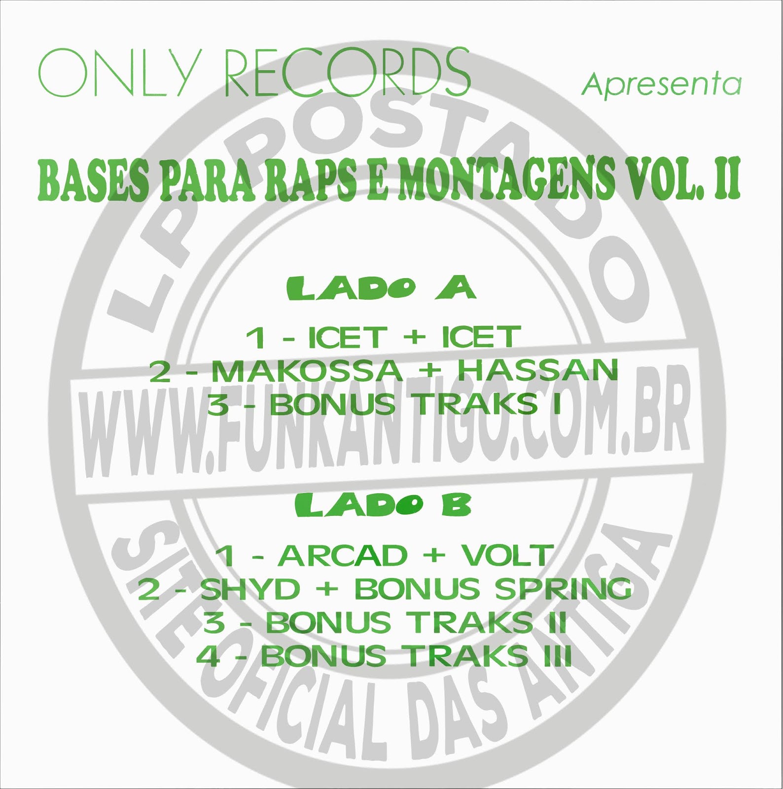 Only Records Apresenta Bases Para Rap´s e Montagens Vol. II(1993 ), Vinyl Vinil Press - Site ...