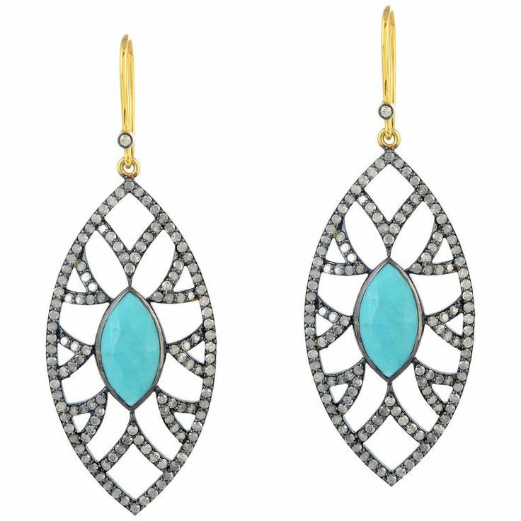 Multi color diamond earrings