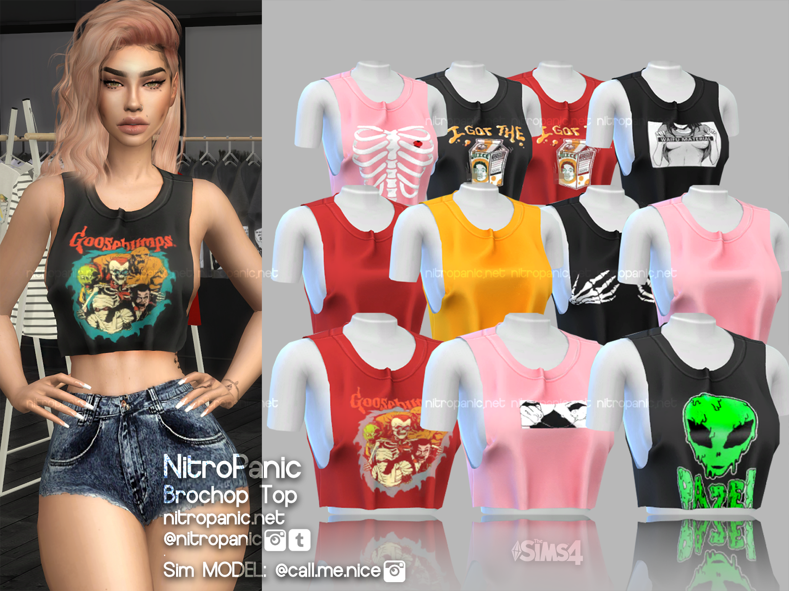 Brochop Top for The Sims 4