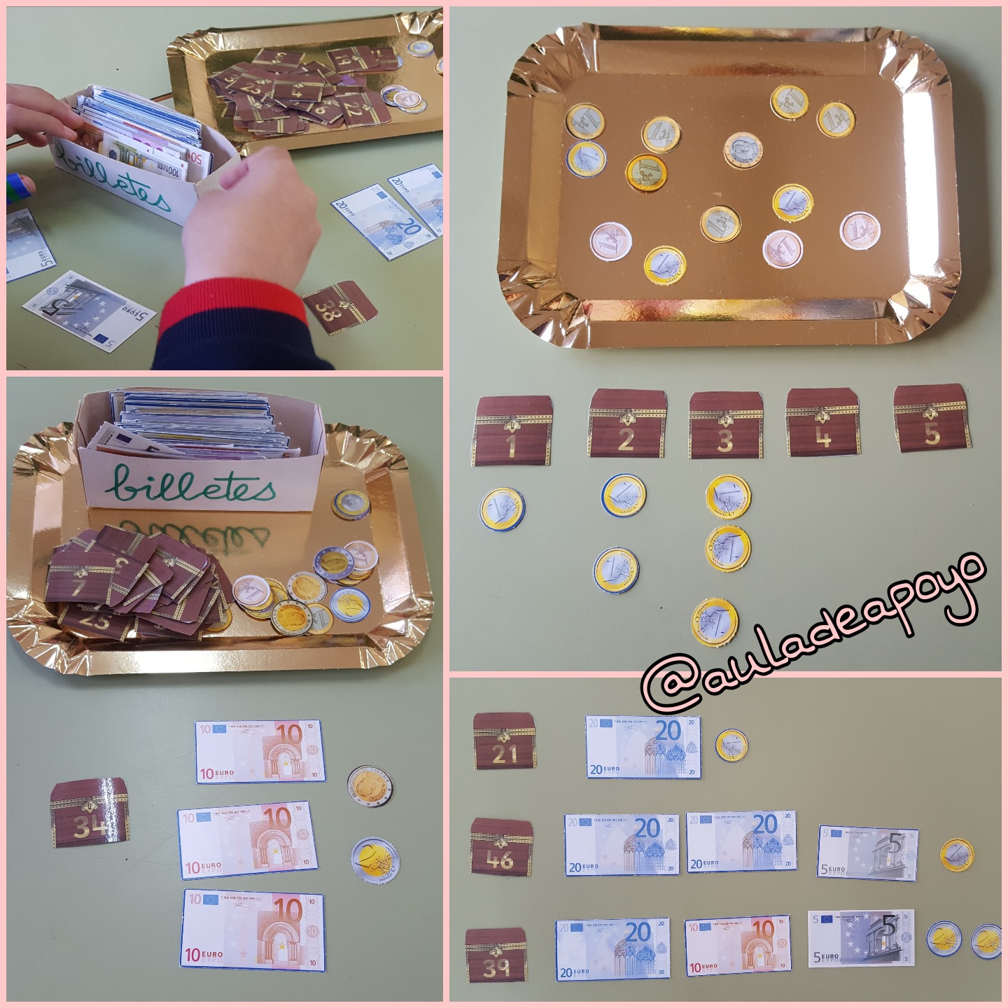 EN EL AULA DE APOYO: MONEDAS Y BILLETES