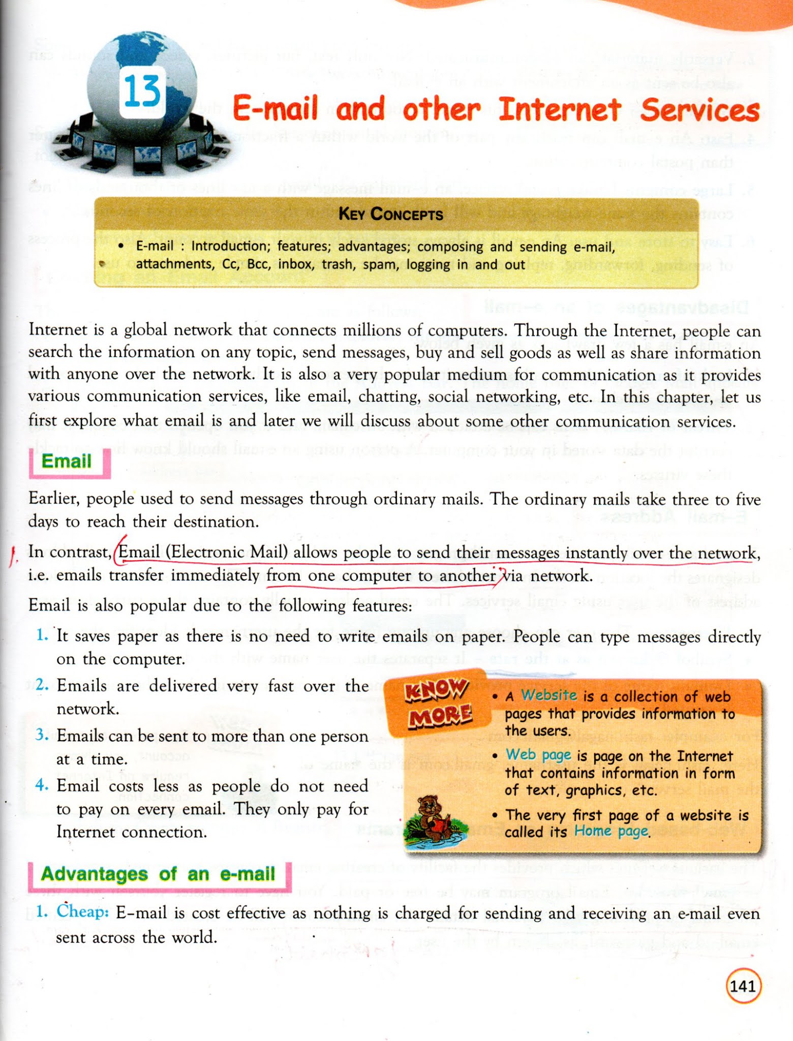 Chapter 13, Email and Other Internet Services ~ Computer, VI Std