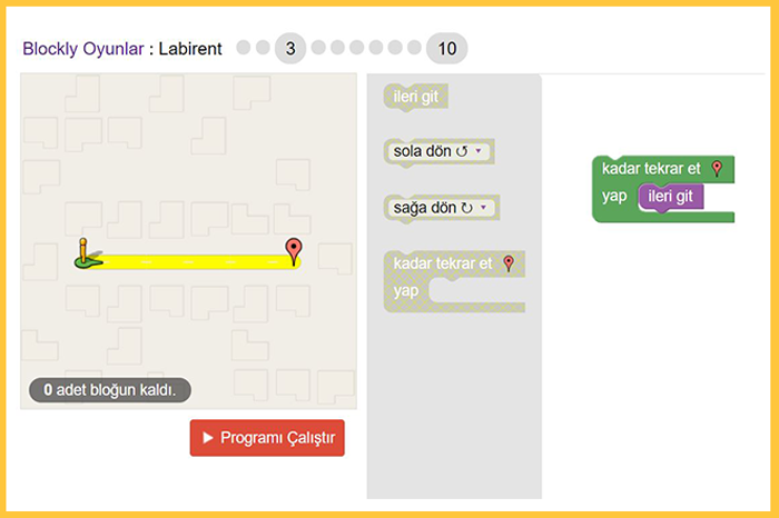 Blockly Games Labirent Çözümleri | Bilişimci Ali