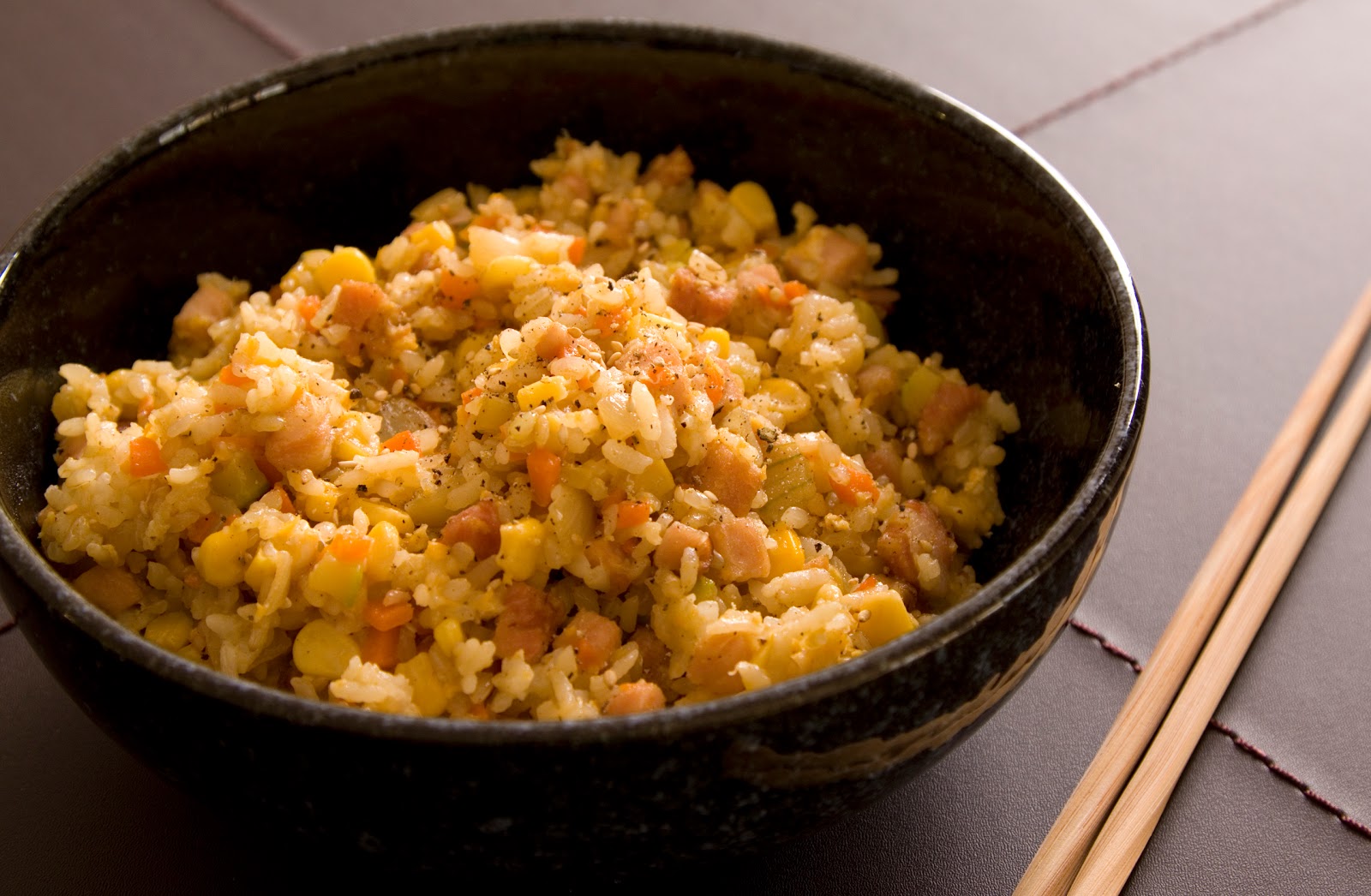 Food Makes Me Happy: Chinese Fried Rice with Canadian Bacon