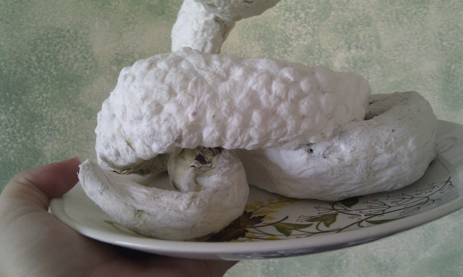 Paper mache snake scales