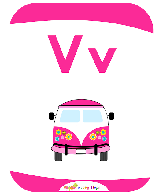 Letter V Flashcards for Kids