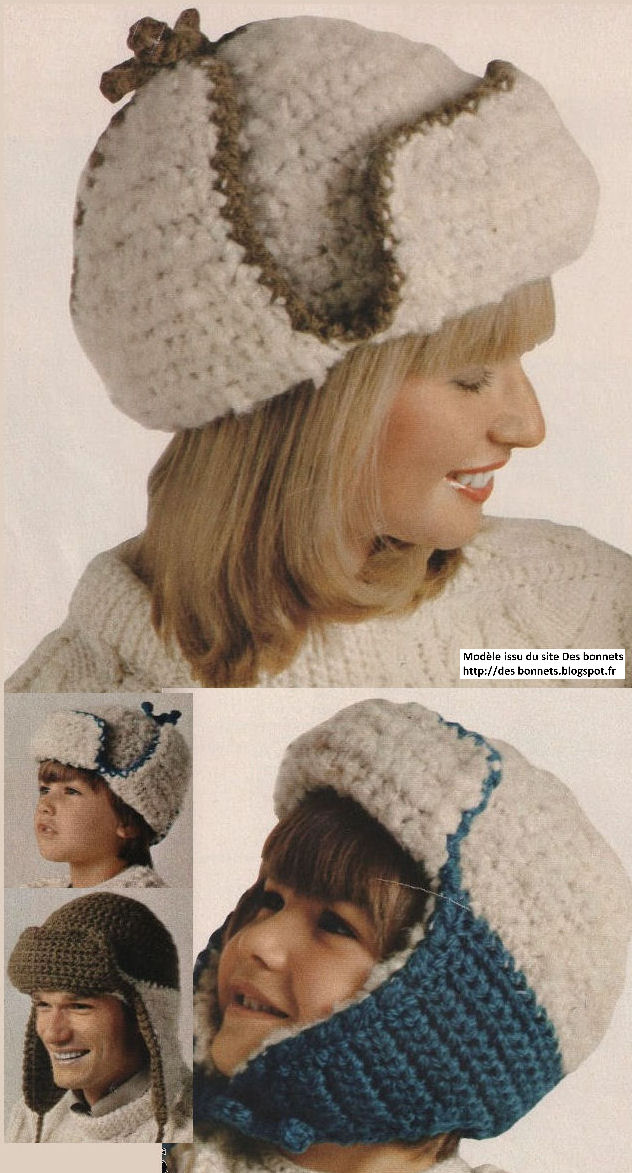 Chapka réversible crochetée en mailles serrées