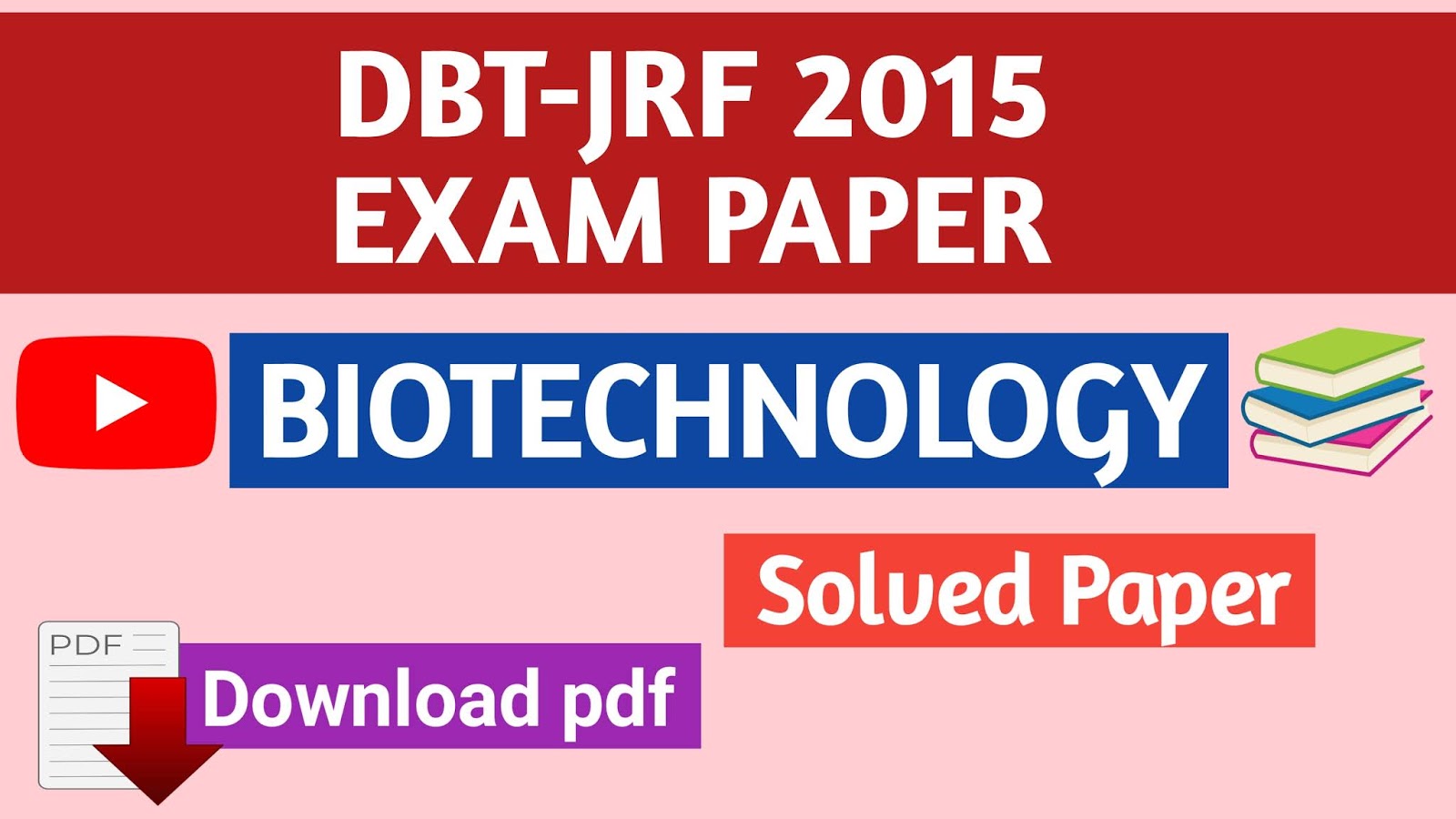 DBT-JRF 2015 Previous Year Question Paper With Solved