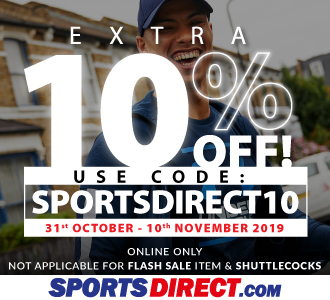 Sports Direct (MY/SG): EXTRA 10% OFF SITEWIDE - Refer AD